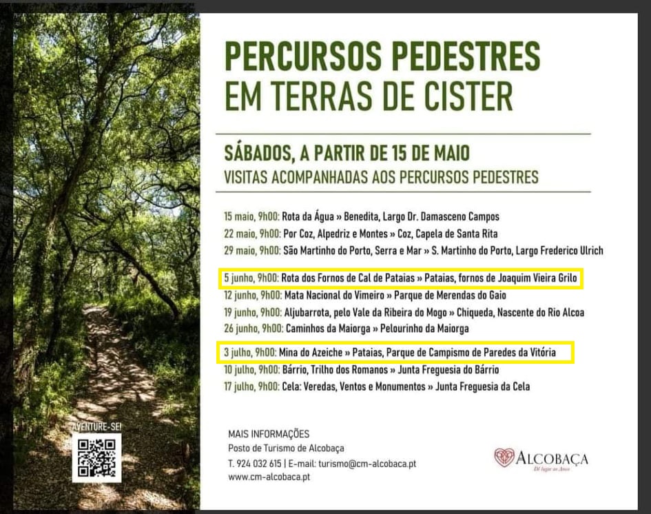 Percursos Pedestres na UFPM | União de freguesias de Pataias e Martingança