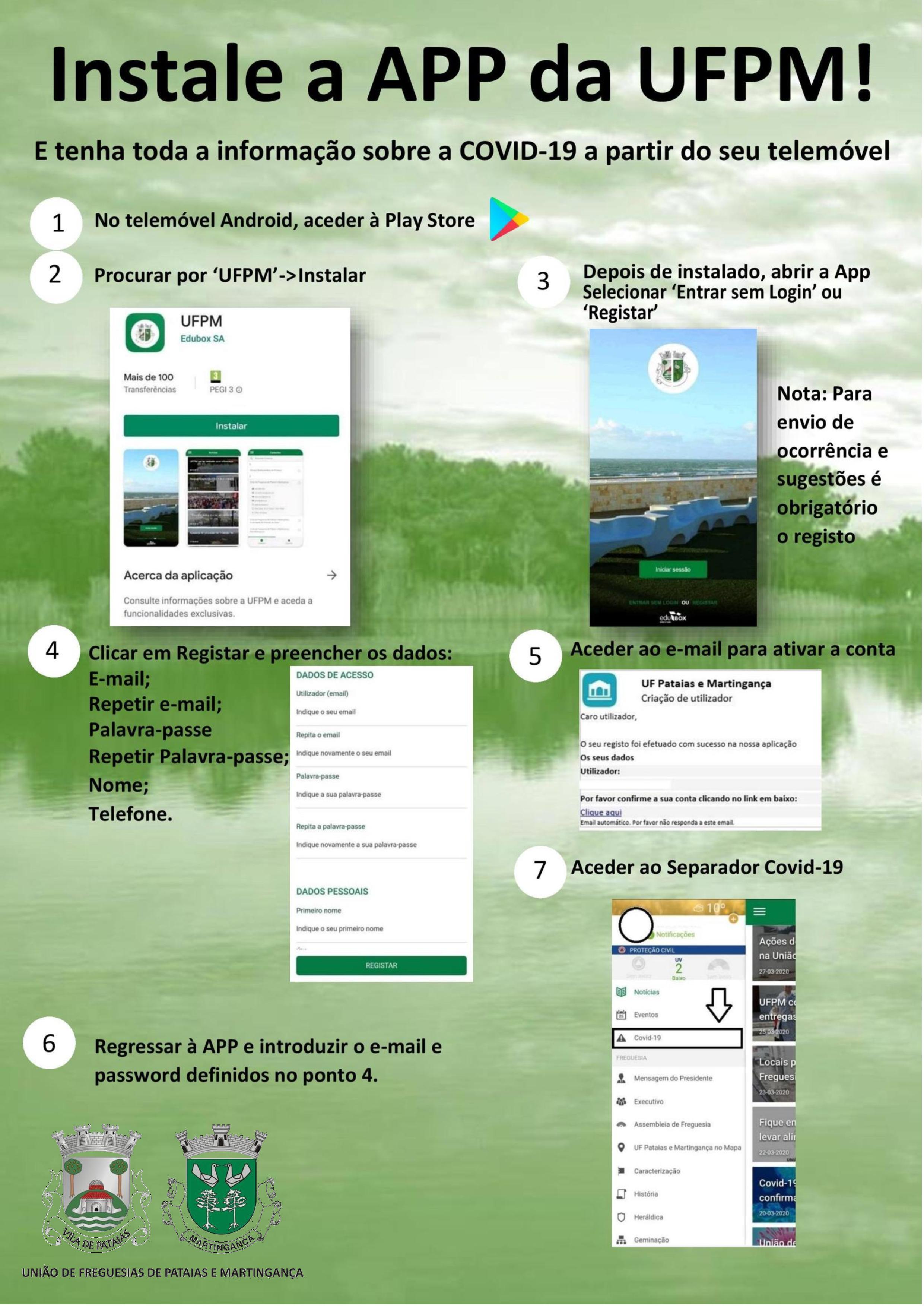 Instruções para a instalação da APP da UFPM | União de freguesias de ...